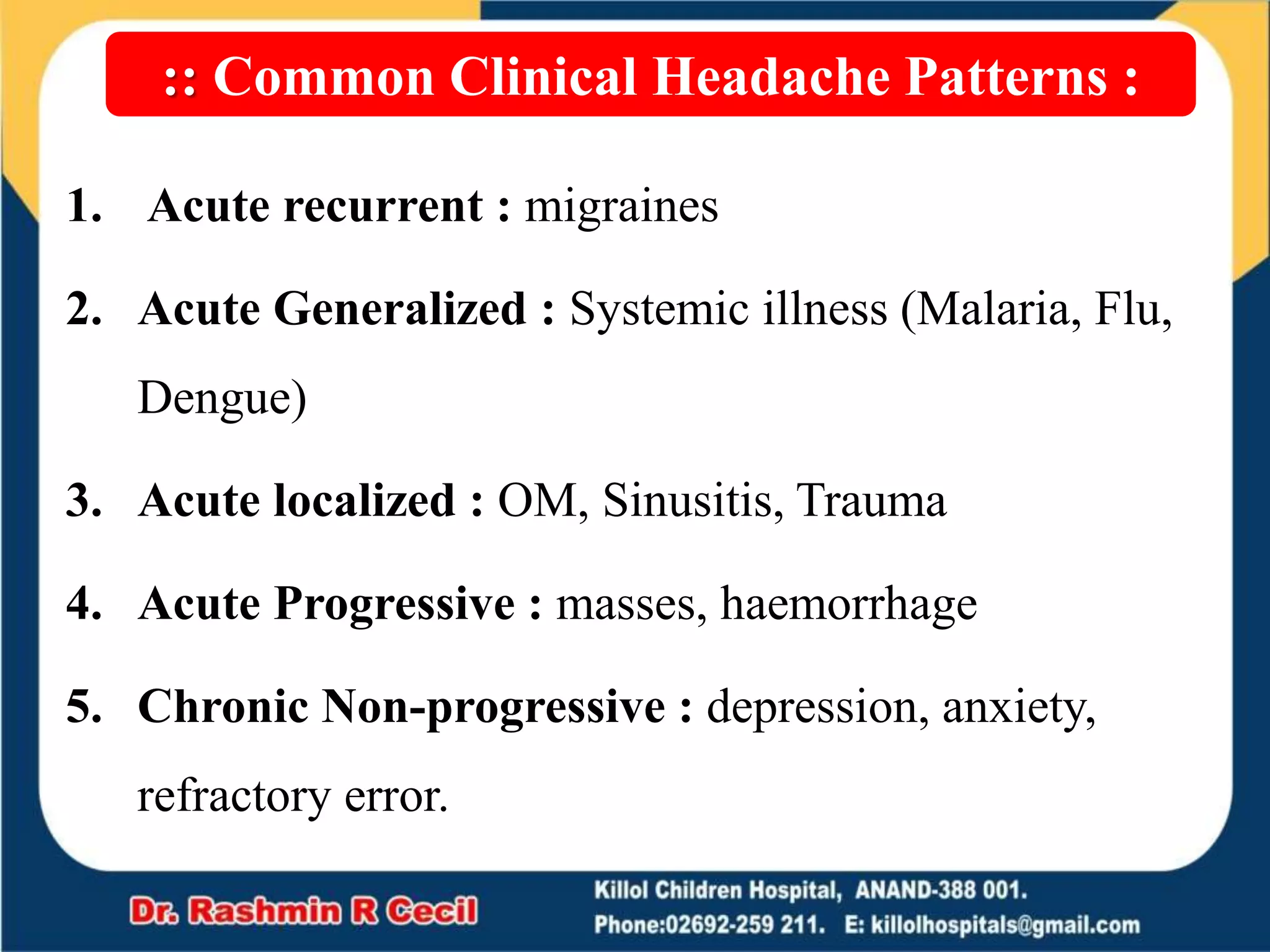 Headache in children | PPT