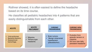Headache in children and adolescents | PPTX