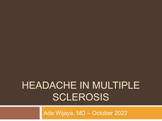 Headache in Multiple Sclerosis.pptx
