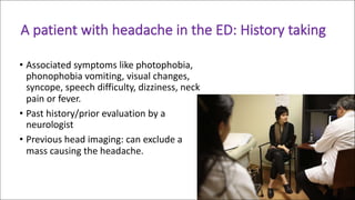 Headache (Evaluation in the ER) | PDF