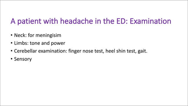 Headache (Evaluation in the ER) | PDF | Brain and Nervous System ...