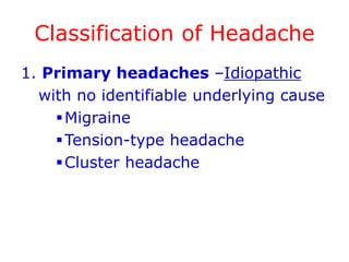 Headache Main important for those profeccional students .ppt | Free ...
