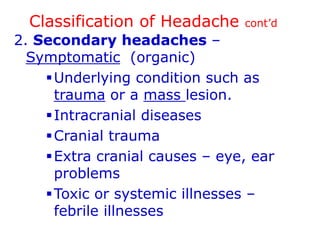 Headache Main important for those profeccional students .ppt