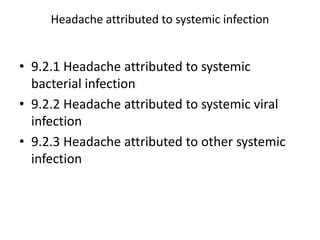 Headache secondary to infection | PPTX