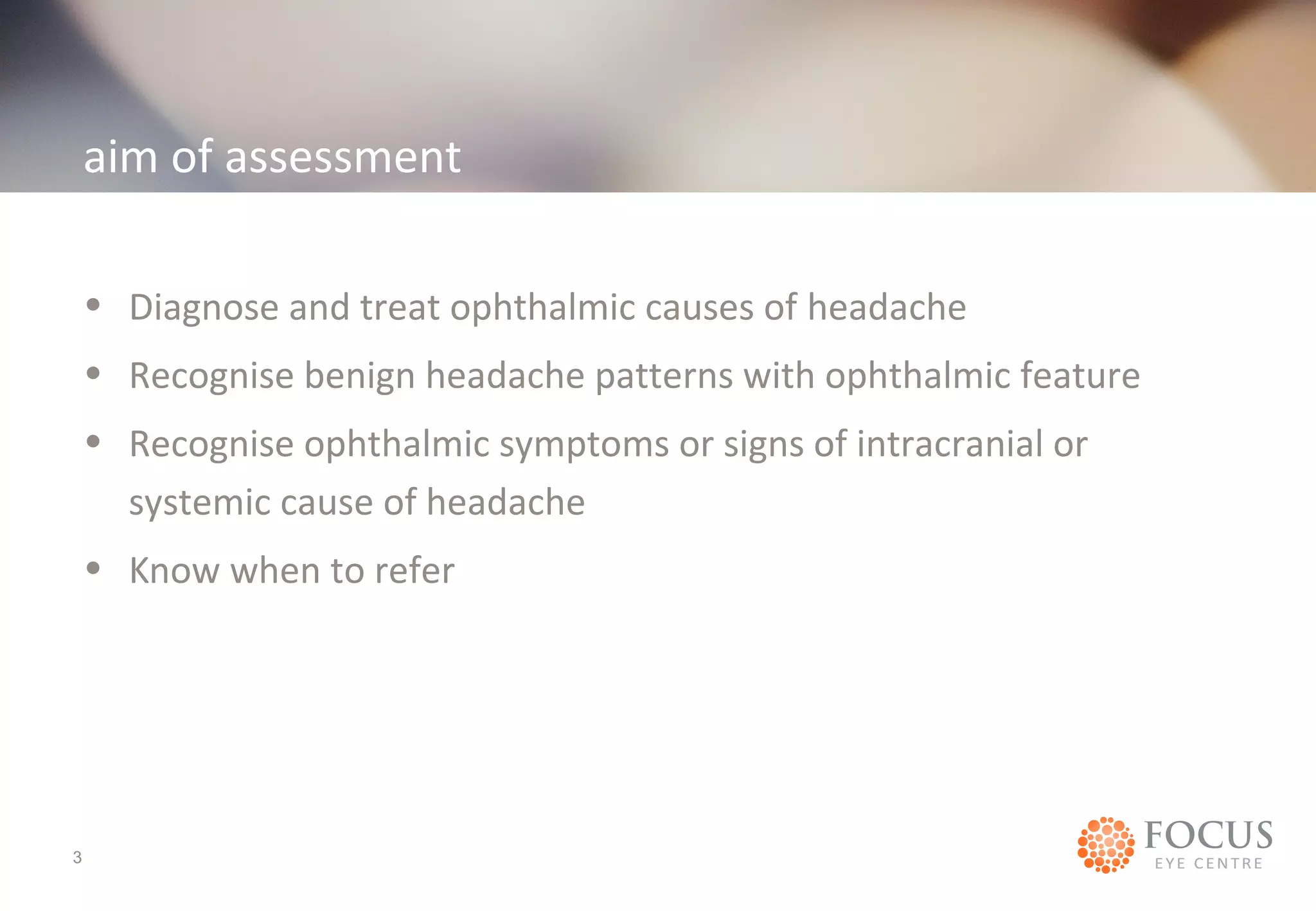 Headaches in Ophthalmology | PPT