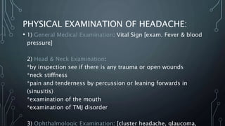 Evaluation of Patient with Headache 2.0 | PPT