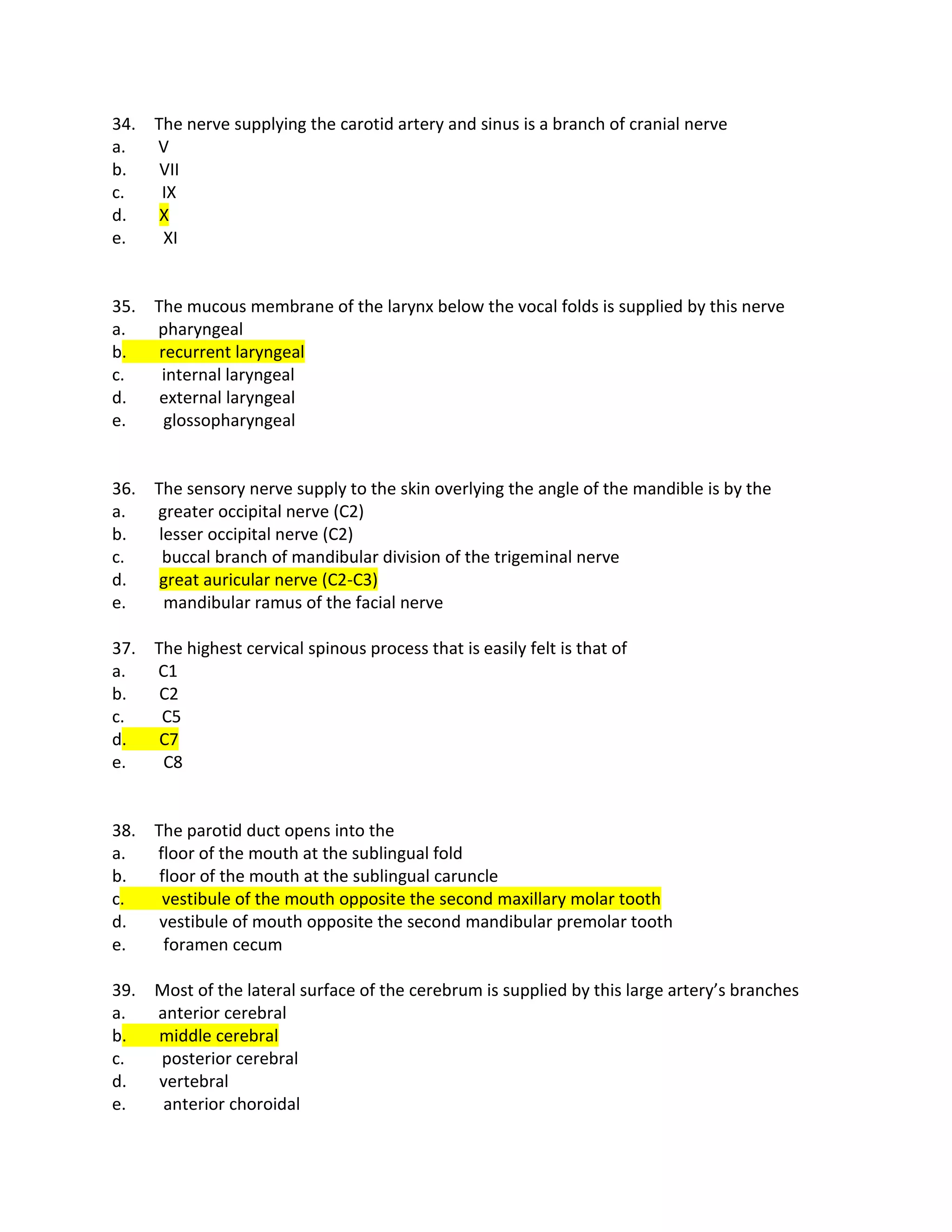 Head and neck bcqs | DOCX