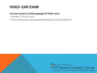 Head_and_Neck_Examinationa in ENT for clinical rotation | PDF