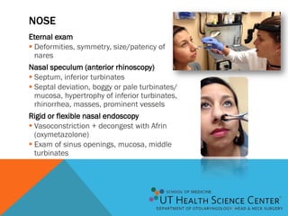 Head_and_Neck_Examinationa in ENT for clinical rotation | PDF