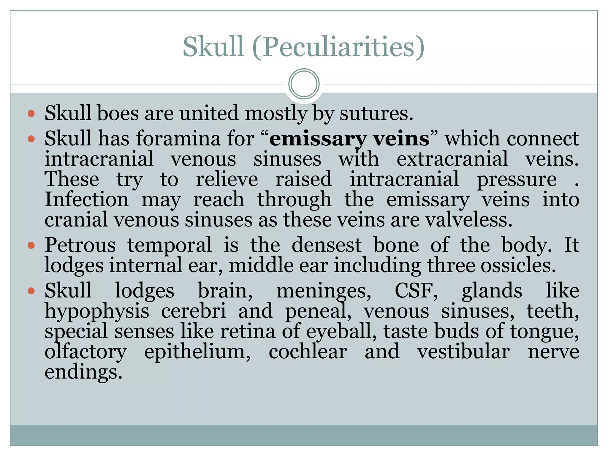 Head and neck introduction and osteology part 1 | PDF