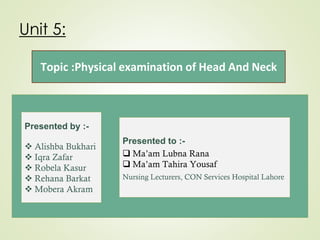 Head And Neck Lecture On Health Assessment Pdf