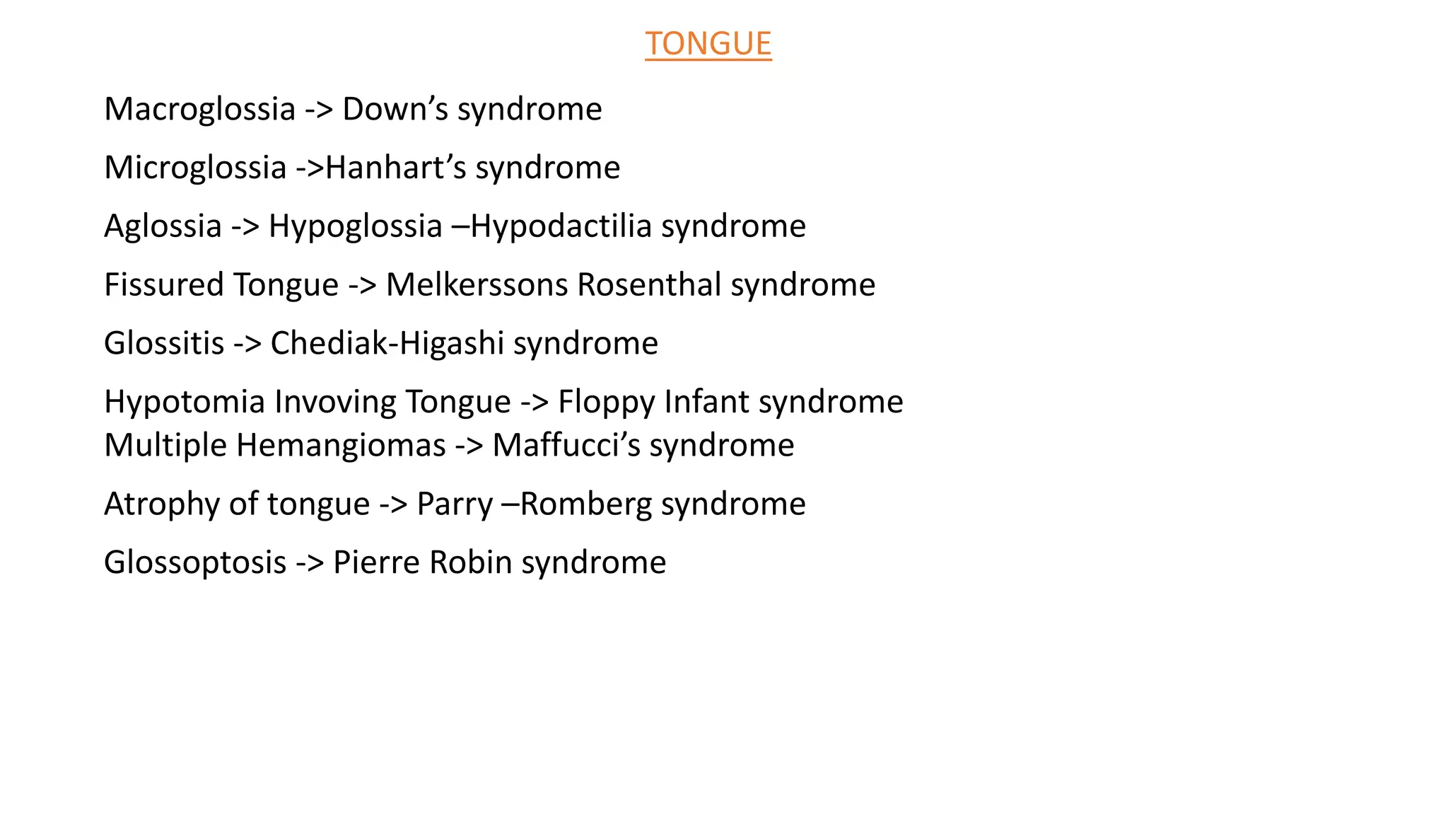 Syndrome / Head and Neck Syndrome | PPTX