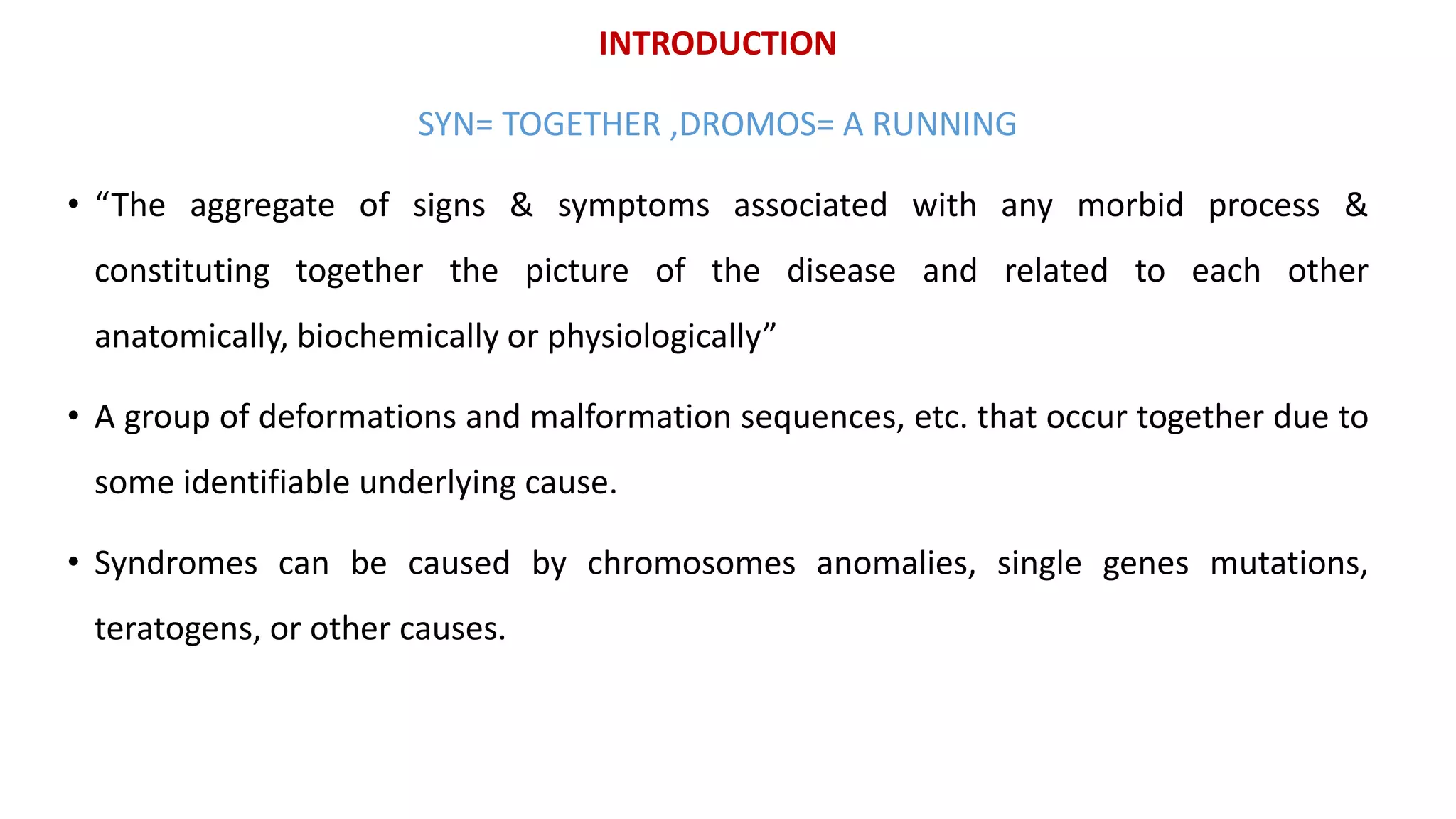 Syndrome / Head and Neck Syndrome | PPTX