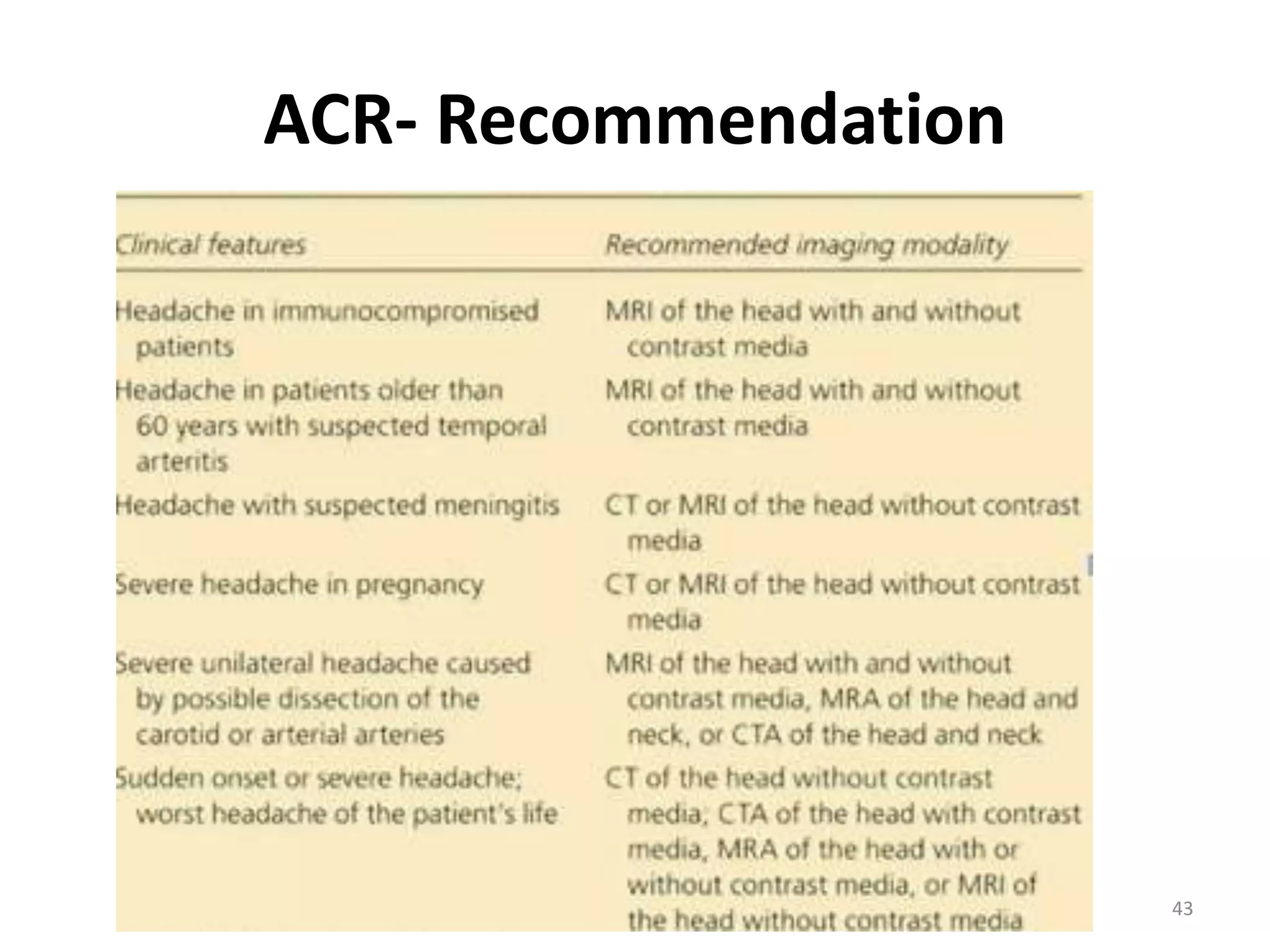 Evaluation of Headache patients including investigations | PPTX