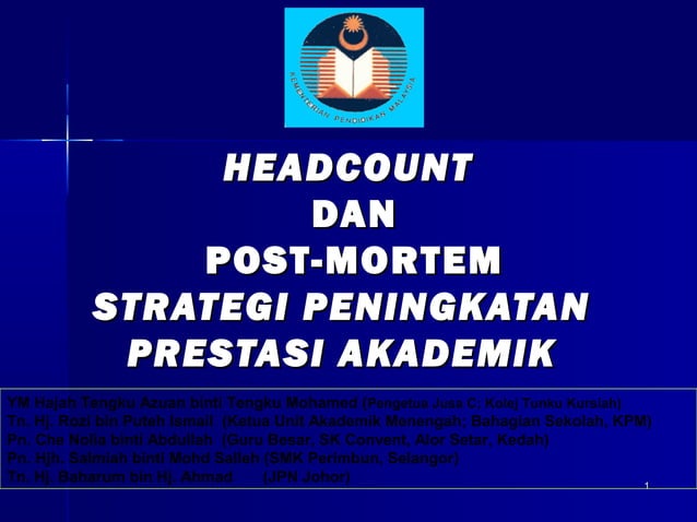 headcount 2 post mortem prestasi akademik | PDF