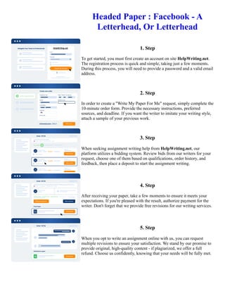 Headed Paper Facebook - A Letterhead, Or Letterhead | PDF
