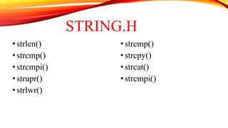 Header file BASED QUESTION- CBSE CS CLASS 12TH | PPT