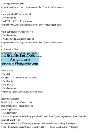 Header file for an array-based implementation of the ADT bag. @f.pdf
