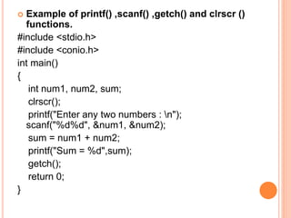 Header files in c | PPTX | Programming Languages | Computing