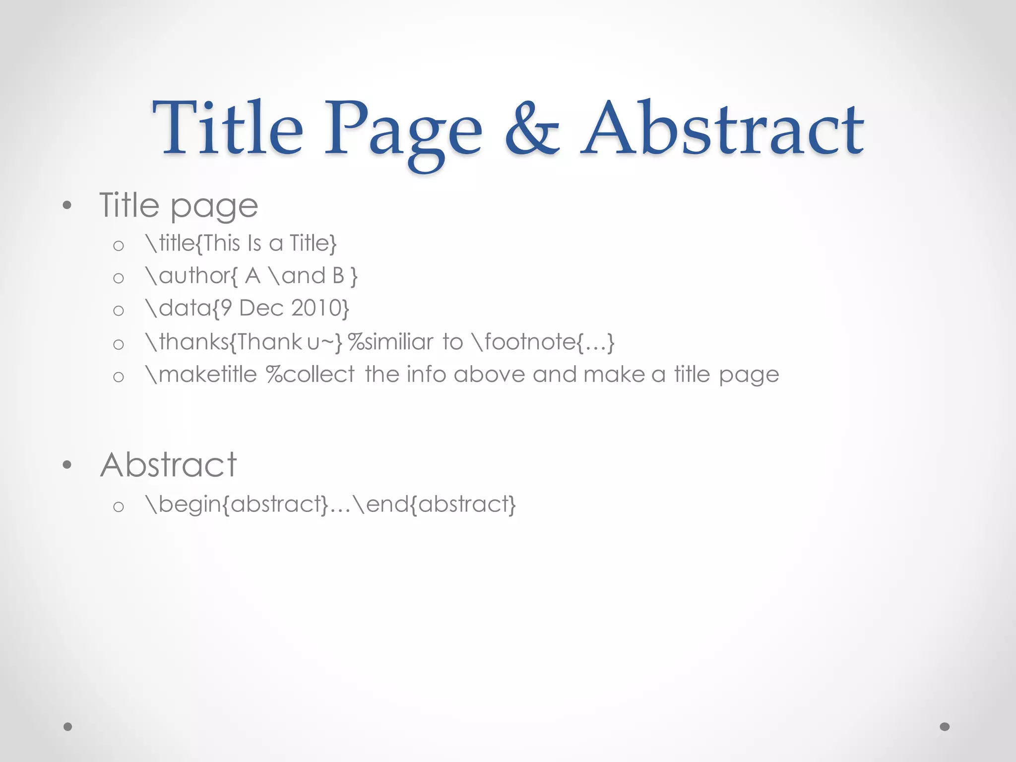 Head first latex | PPT