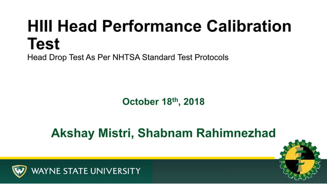 HIII Headform Calibration Test | PPTX