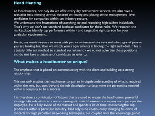 headhunters corporate recruitment presentation | PPT