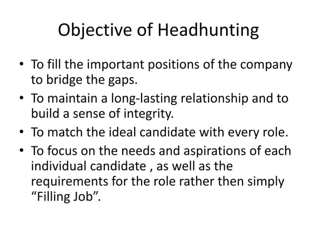 Head hunting | PPTX | Job Search | Careers