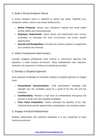 Head Hunting Recruitment - Best Practices and Tips | PDF