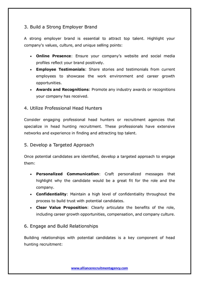 Head Hunting Recruitment - Best Practices and Tips | PDF