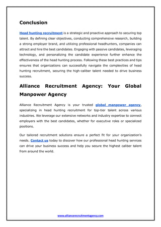 Head Hunting Recruitment - Best Practices and Tips | PDF