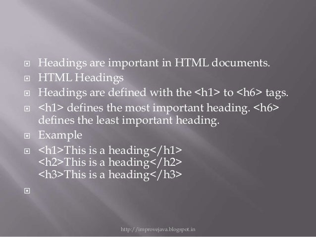 Headings