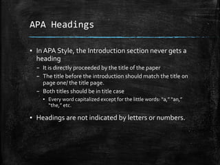 APA Formatting Header Basics | PPT