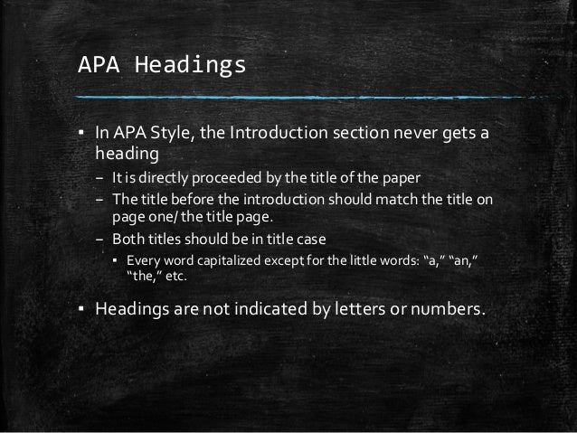 APA Formatting Header Basics