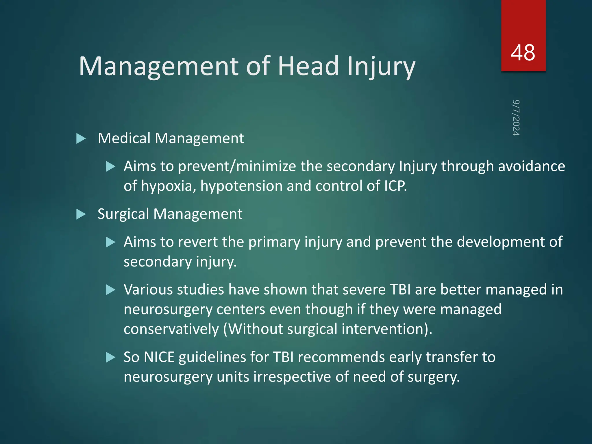Approach to Head Injuiry, Intracranial Pressure Measurement and ...