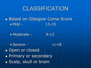 Head injuries | PPTX | First Aid | Injuries