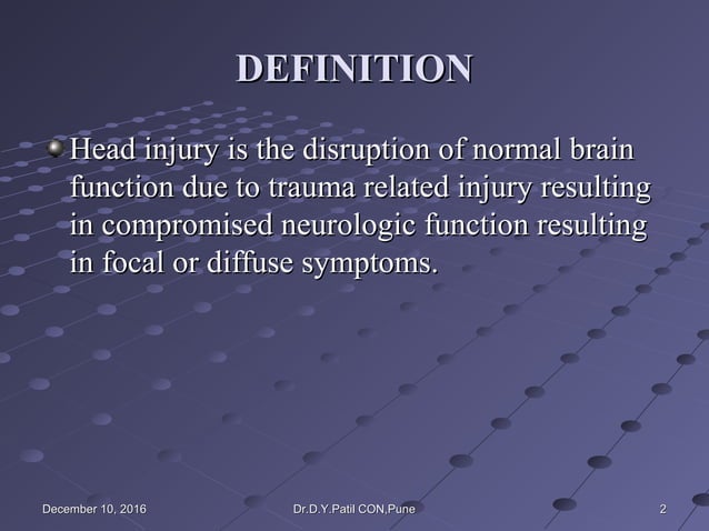 Head injury | PPT