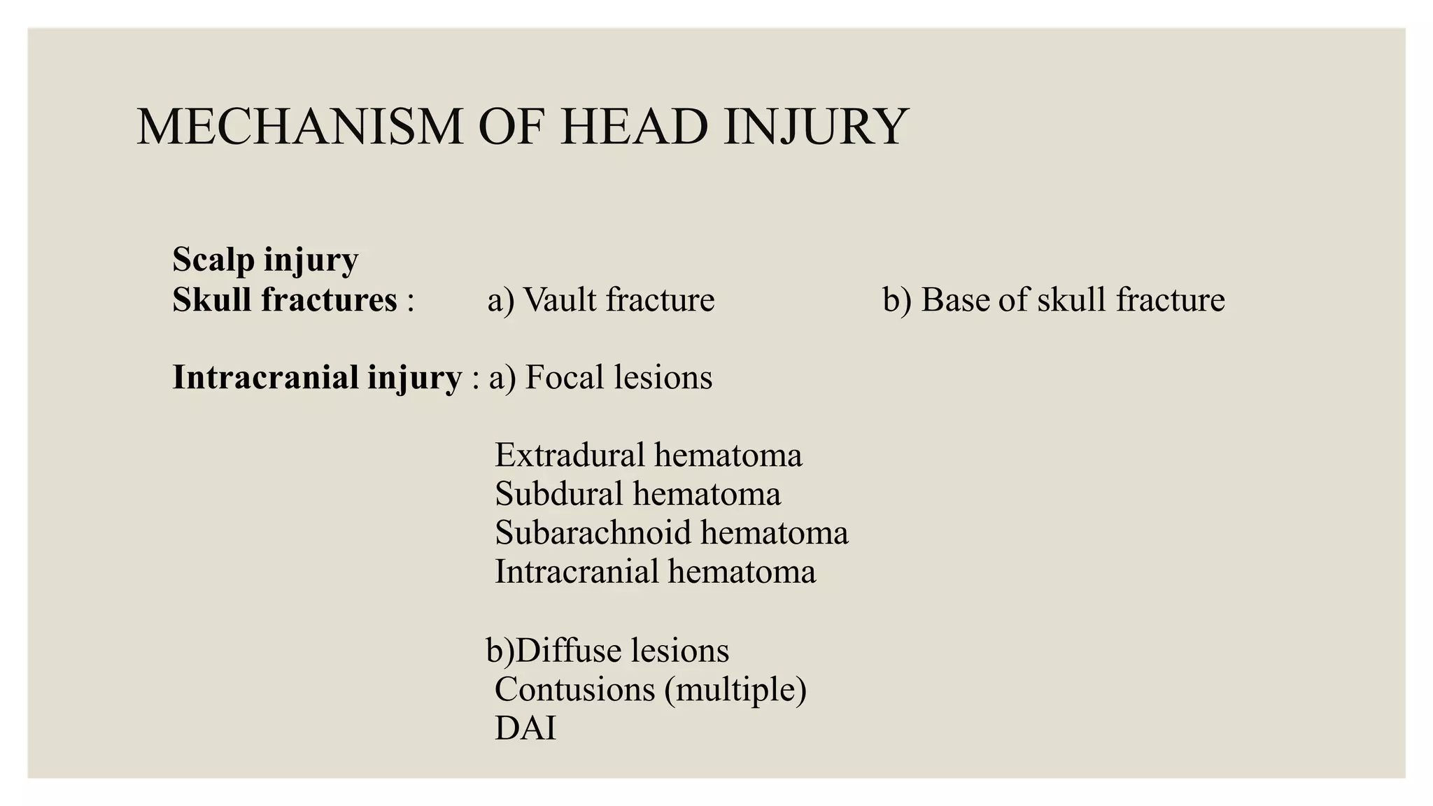 Primary and secondary head injury EDH and SDH | PPTX