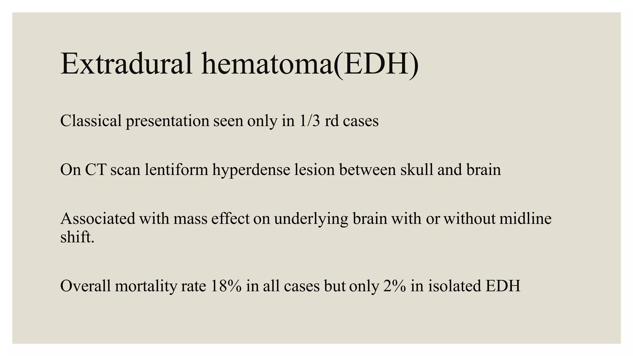Primary and secondary head injury EDH and SDH | PPTX