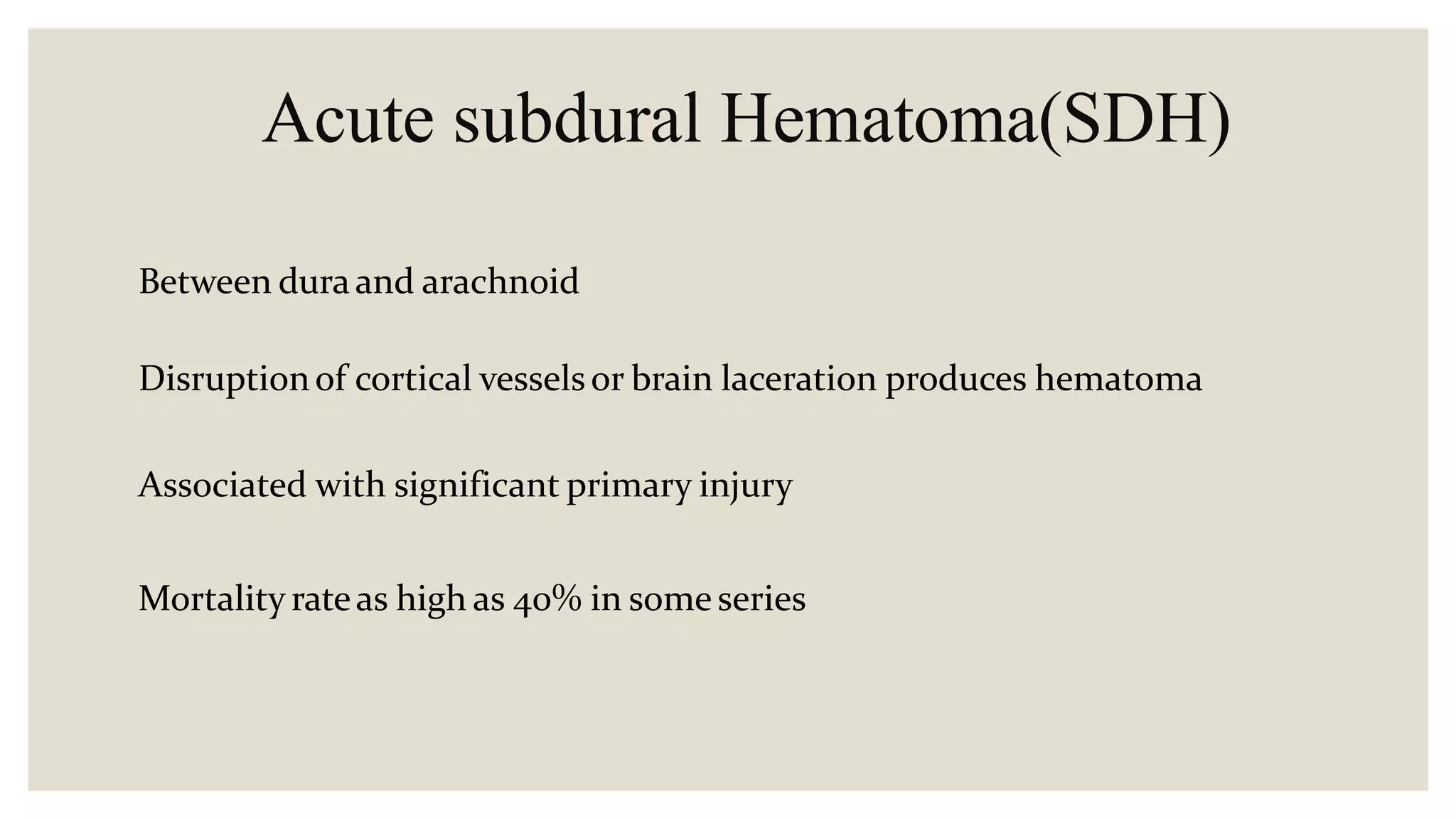 Primary and secondary head injury EDH and SDH | PPTX
