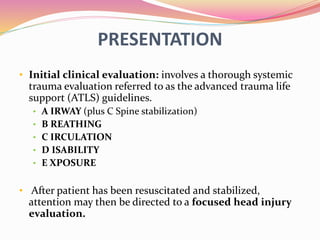Head injury for Undergraduate Medical Students | PPTX