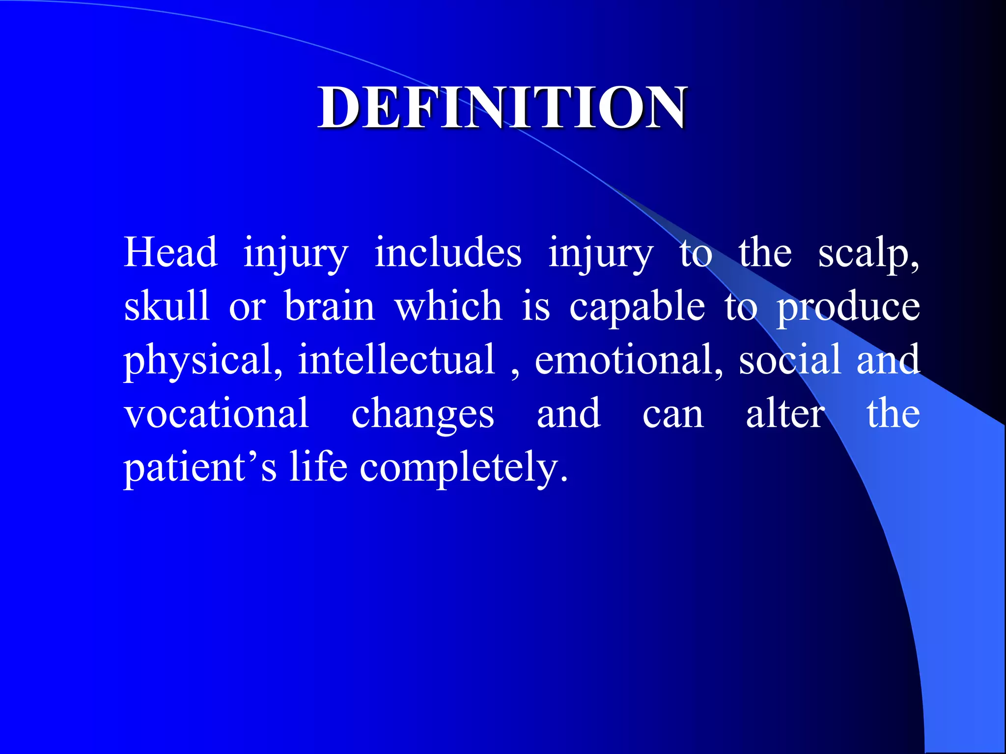 Head injury | PPT | Death, Injury, or Military Conflict | Sensitive Topics