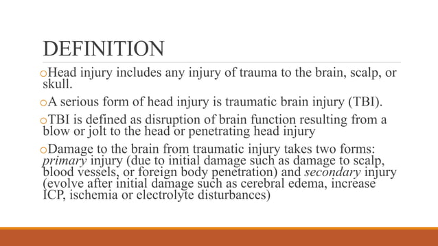 Head injury.pptx | First Aid | Injuries