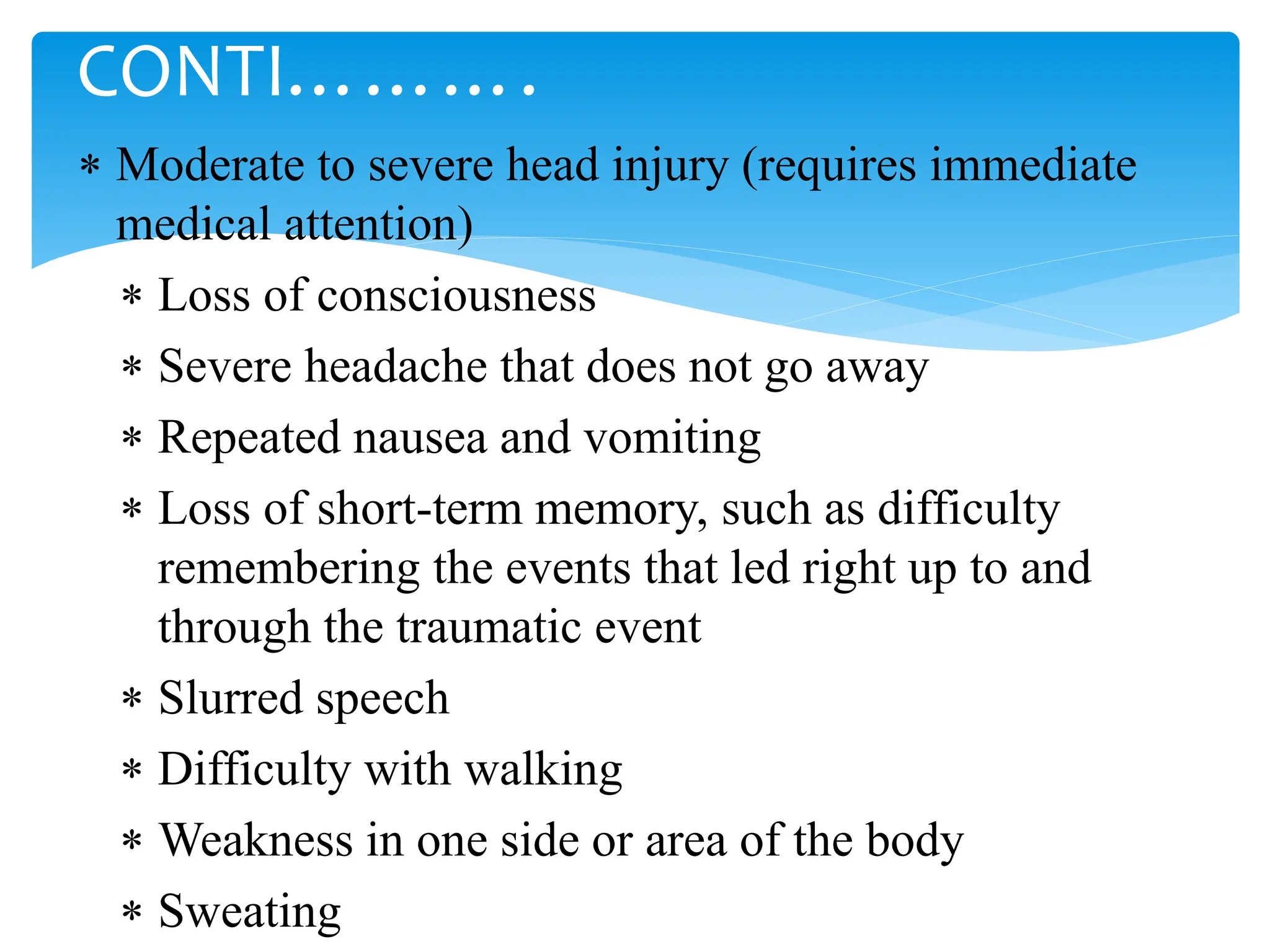 head injury accidental injury RTA .pptx