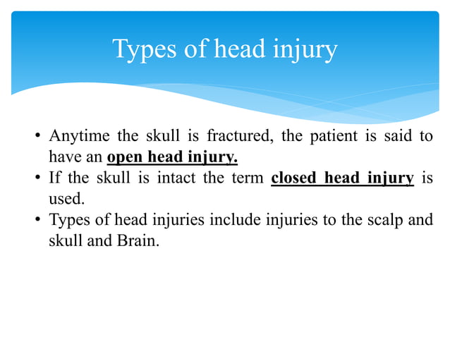 head injury accidental injury RTA .pptx