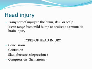 head injury.pptxgffddfhhjjjjnbvcxzadggvb | PPT