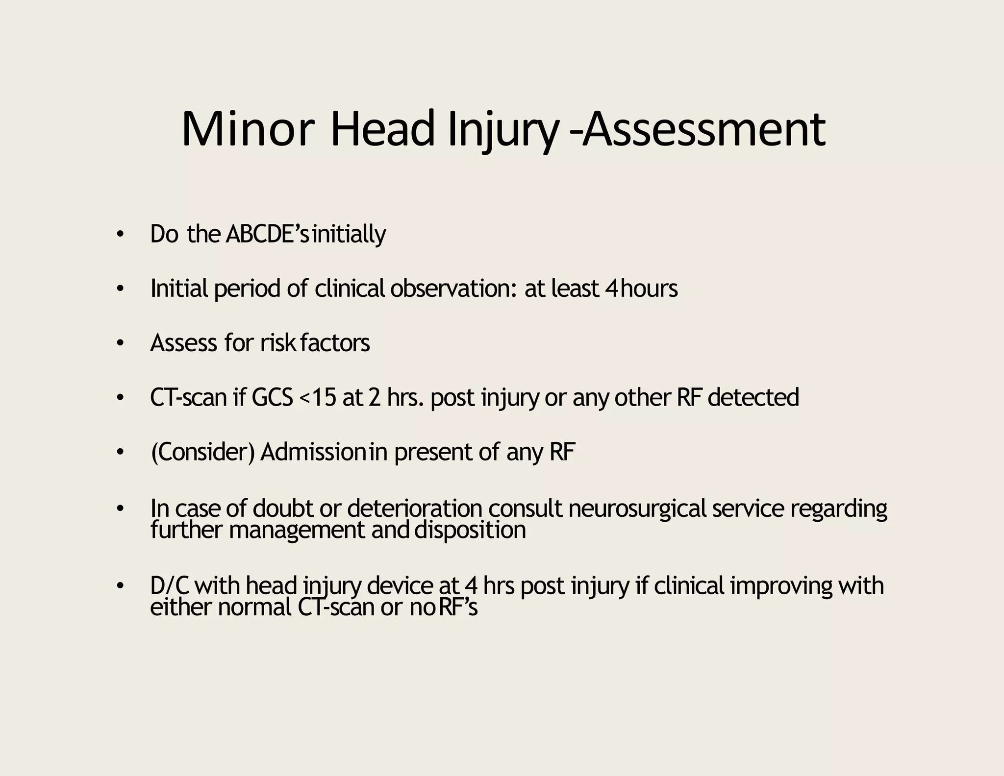 Head injury dr kariuki 101 | PPTX