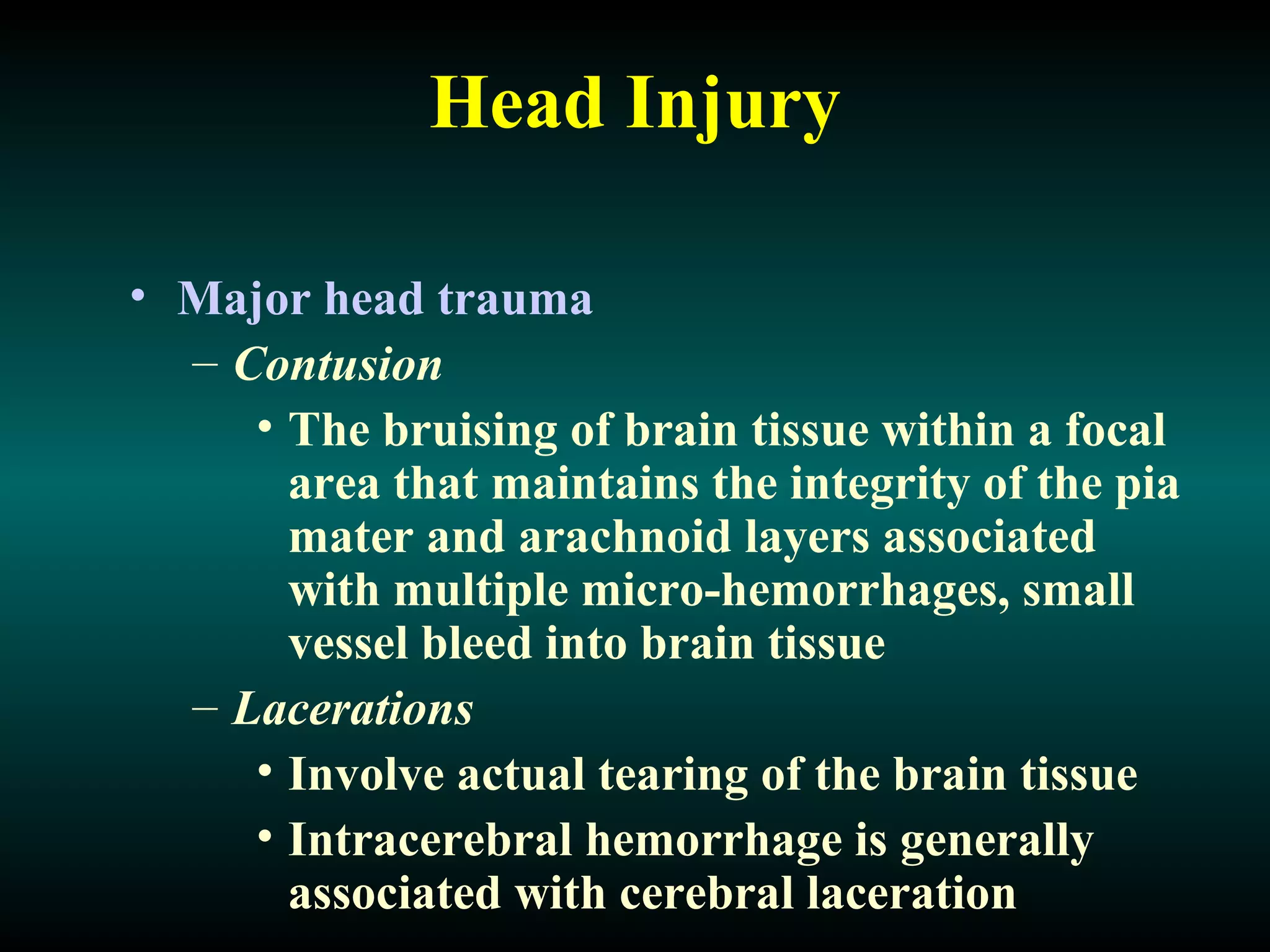 Head injury types, clinical manifestations, diagnosis and management | PPT