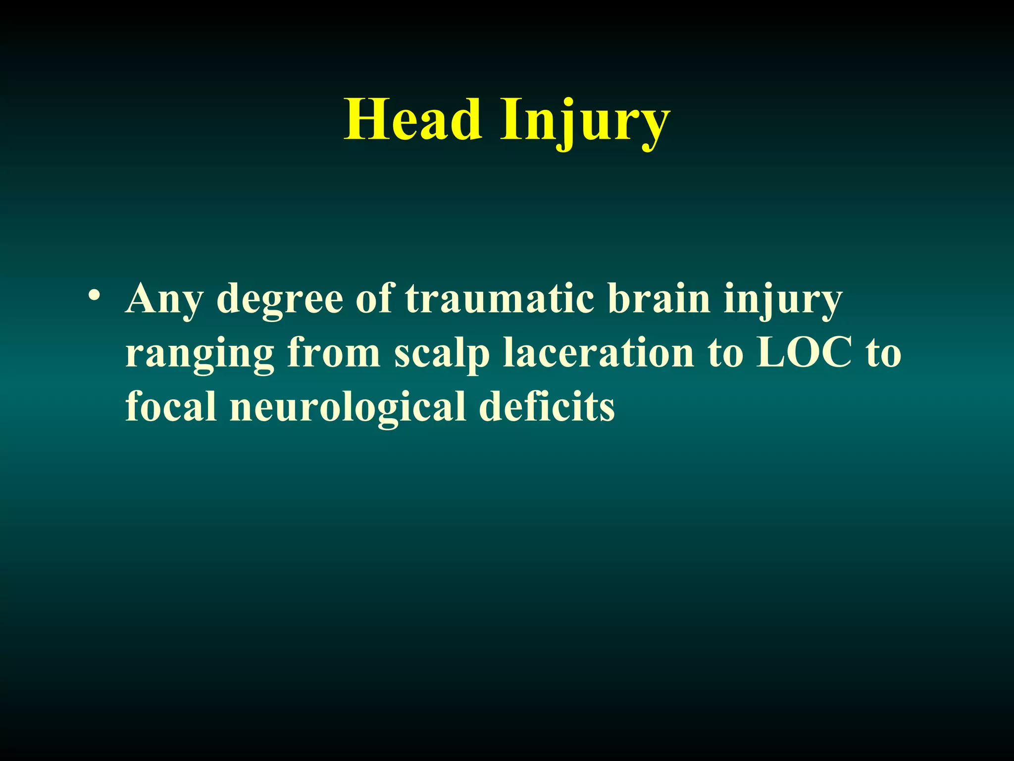 Head injury types, clinical manifestations, diagnosis and management | PPT