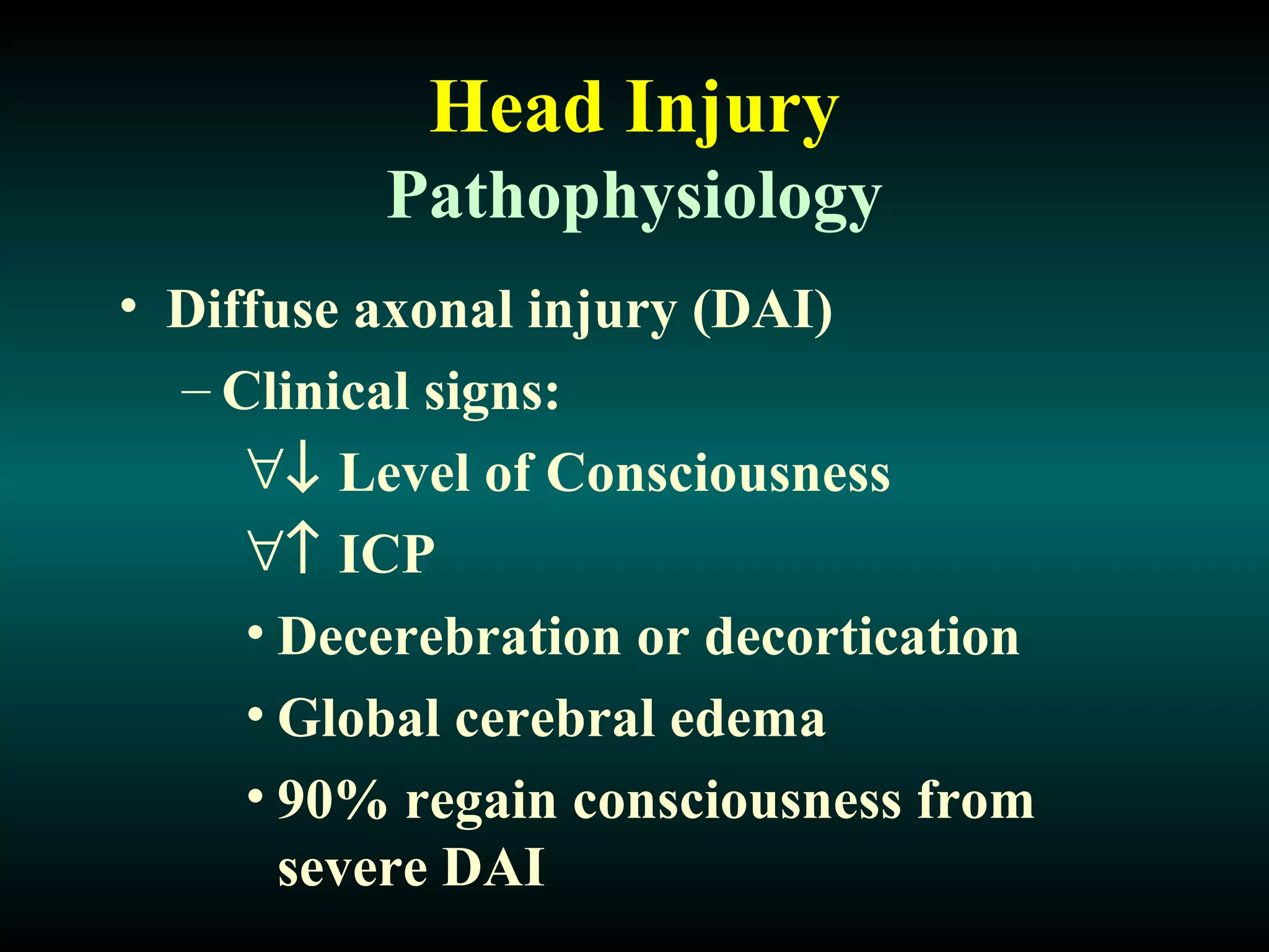 Head injury types, clinical manifestations, diagnosis and management | PPT