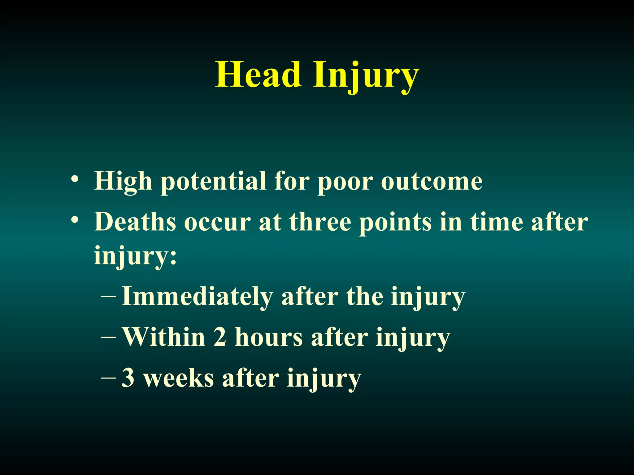 Head injury types, clinical manifestations, diagnosis and management | PPT